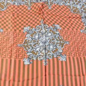 Fendi | Accessories | Fendi Multicolor Ff Logo Paisley Silk Scarf Ce ...